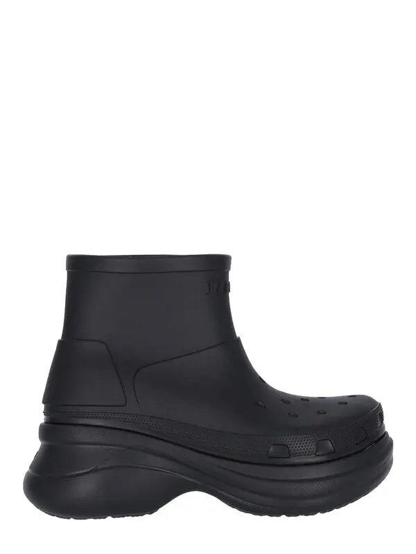Balenciaga X Crocs Rubber Ankle Boots - Black
