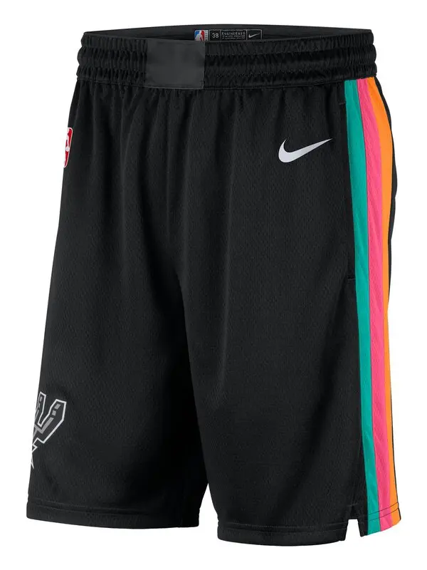 Nike San Antonio Spurs City Edition Dri-fit Nba Swingman Shorts - Black