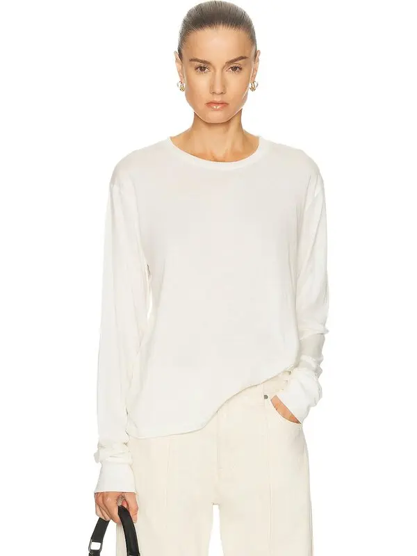 Eterne Long Sleeve Boyfriend Top - Ivory