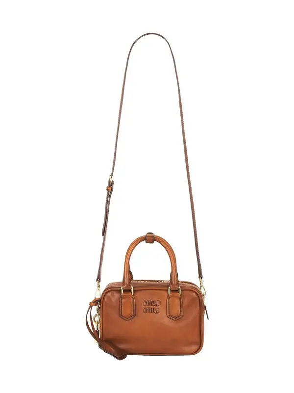 Miu Miu Arcadie Vitello Antic Bag - Cognac