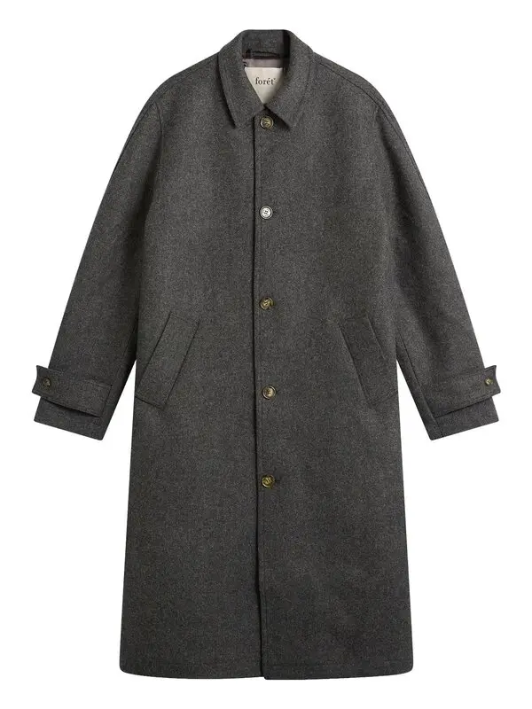 FORET Pine Wool Coat - Dark Grey Melange