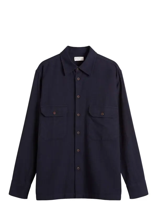 Universal Works Sid Flannel Cpo Shirt - Dark Navy