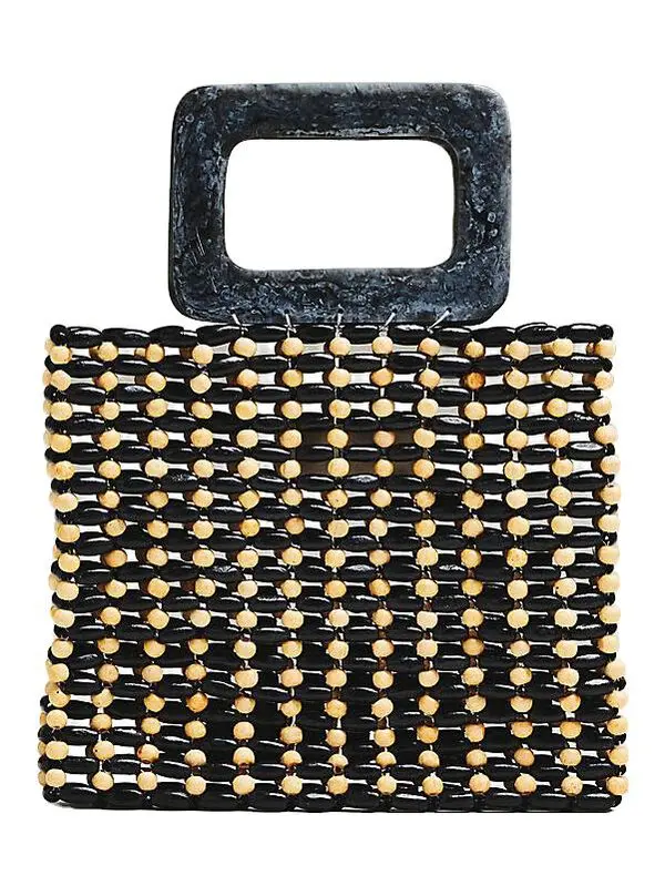 L*Space Chiado Wood Beaded Bag - Black