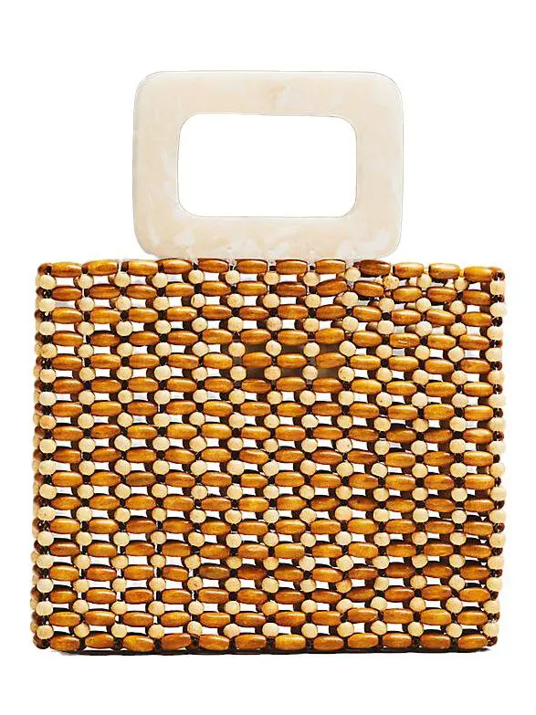 L*Space Chiado Wood Beaded Bag - Natural