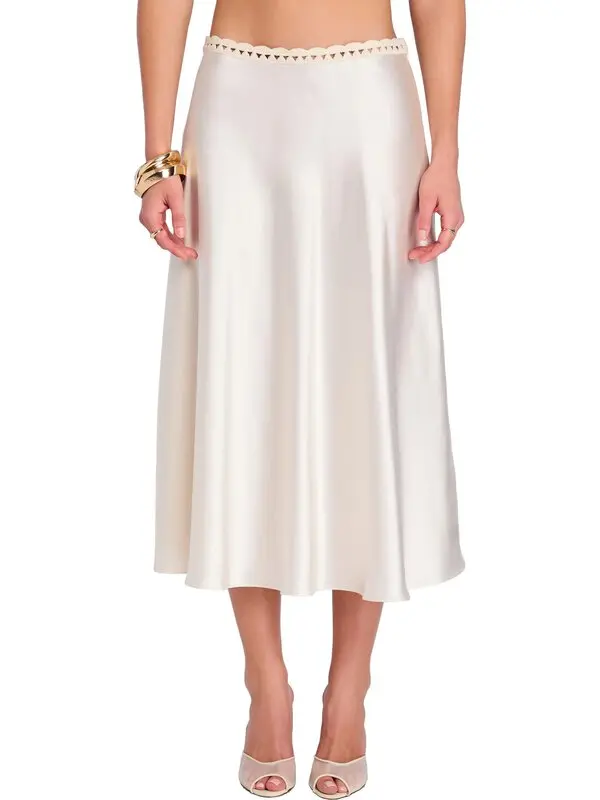 SEROYA Tamsin Midi Skirt - Eggshell
