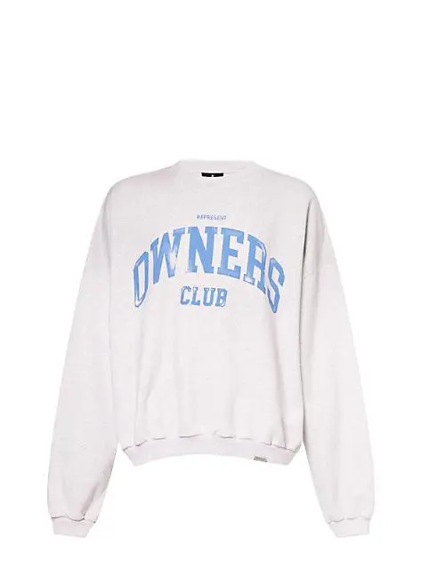 REPRESENT Big Owners Club Cotton-jersey Sweatshirt - Sprayed Ice Grey Marl