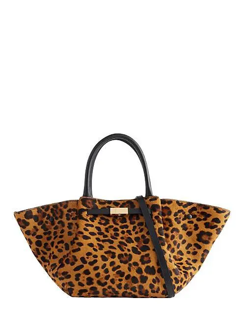 DEMELLIER The Midi New York Suede Tote Bag - Leopard Effect/black F02