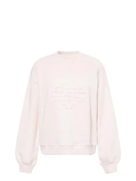 THE COUTURE CLUB Cotton-blend Sweatshirt With Embossed Branding - Pink