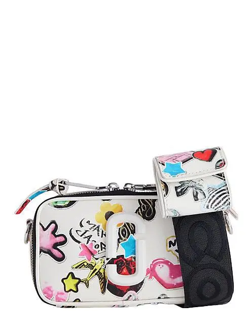 Marc Jacobs The Snapshot Leather Cross-body Bag - White Multi