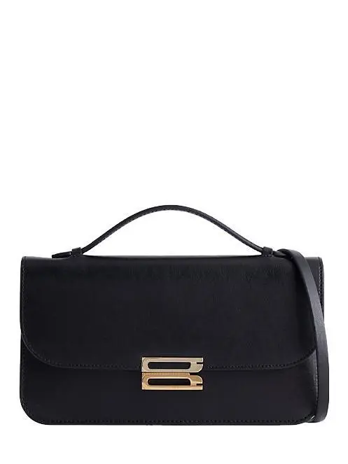 Victoria Beckham Dorian Pochette Leather Shoulder Bag - Black