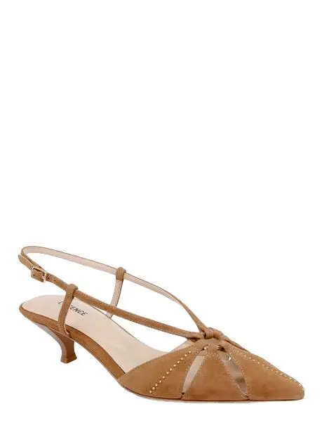 L'Agence Adavi Pointed Toe Slingback Pump - Sand Suede
