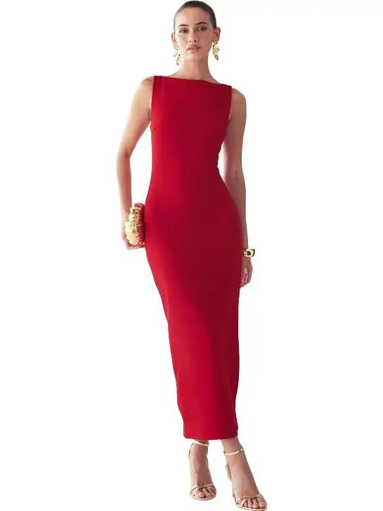 BWLDR Shian Midi Dress - Red
