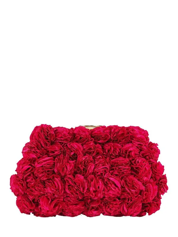Badgley Mischka Lulu Mini Rosette Pouch - Magenta