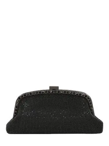 Badgley Mischka Brielle Crystal Pouch Clutch - Black