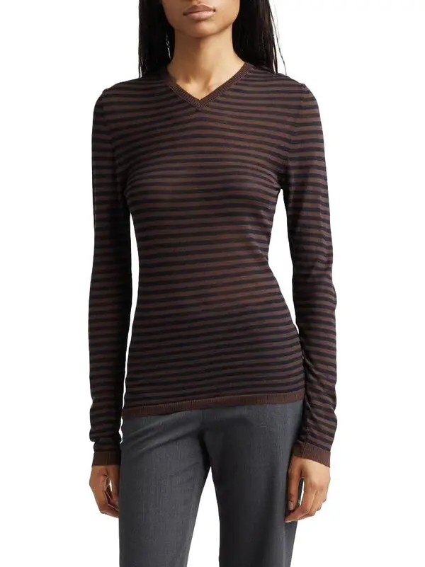 Paloma Wool Iglú Striped Merino Wool Blend Sweater - Brown