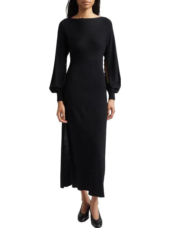 Paloma Wool Fa Cutout Merino Wool Sweater Dress - Black