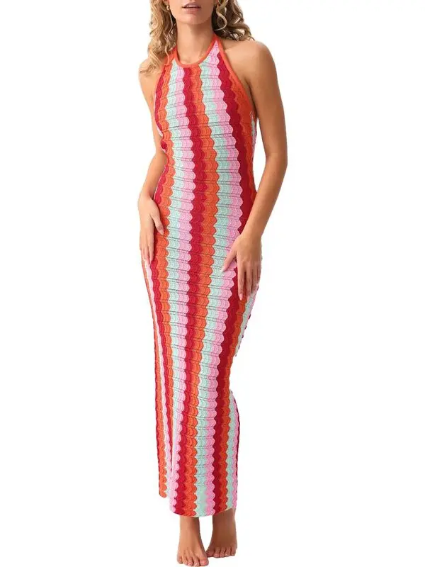 PQ Aurelia Halter Maxi Cover-up Dress - Milos