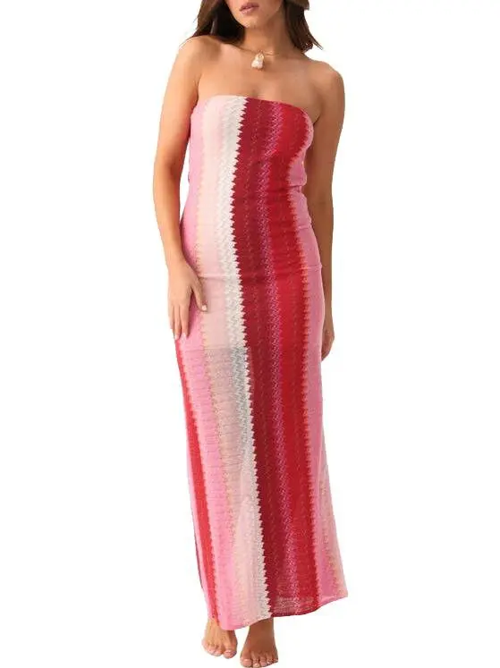 PQ Jane Strapless Maxi Dress - Scarlet