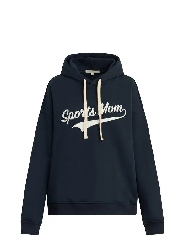 FAVORITE DAUGHTER Cotton Blend Fleece Hoodie - Navy/white