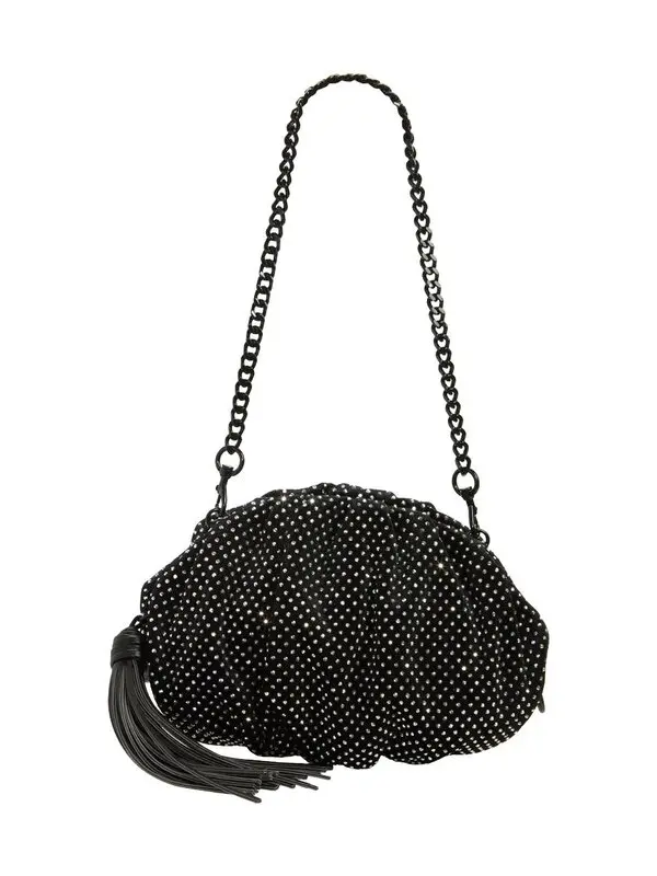 Rebecca Minkoff Ruched Clutch With Chain Strap - Black