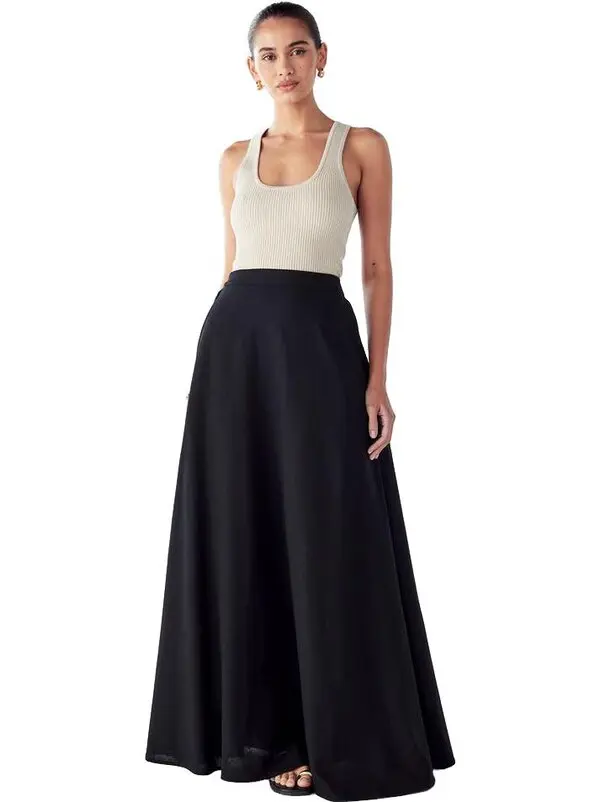 WILLA Isla Maxi Skirt - Black