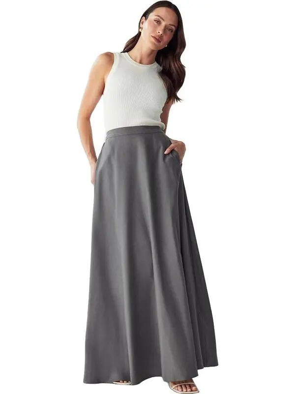WILLA Isla Maxi Skirt - Charcoal
