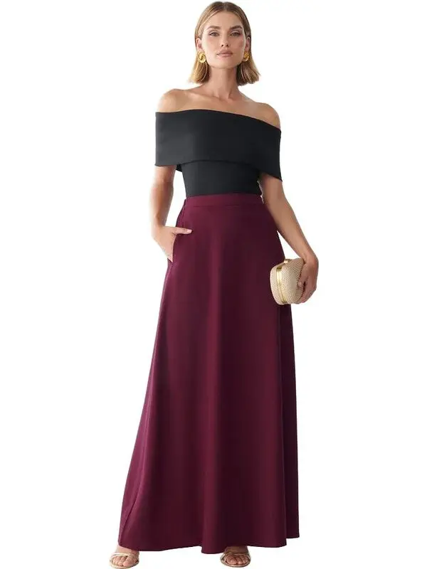 WILLA Isla Maxi Skirt - Plum