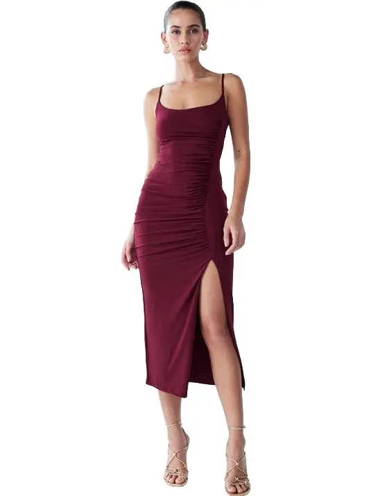 BWLDR Lani Midi Dress - Burgundy