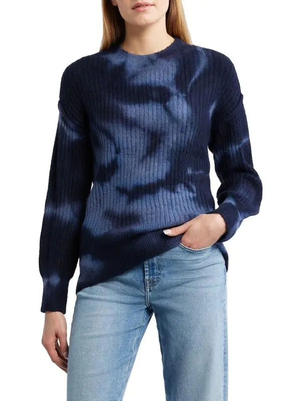 CITY BLUES Tie-dye Crewneck Sweater - Midnight