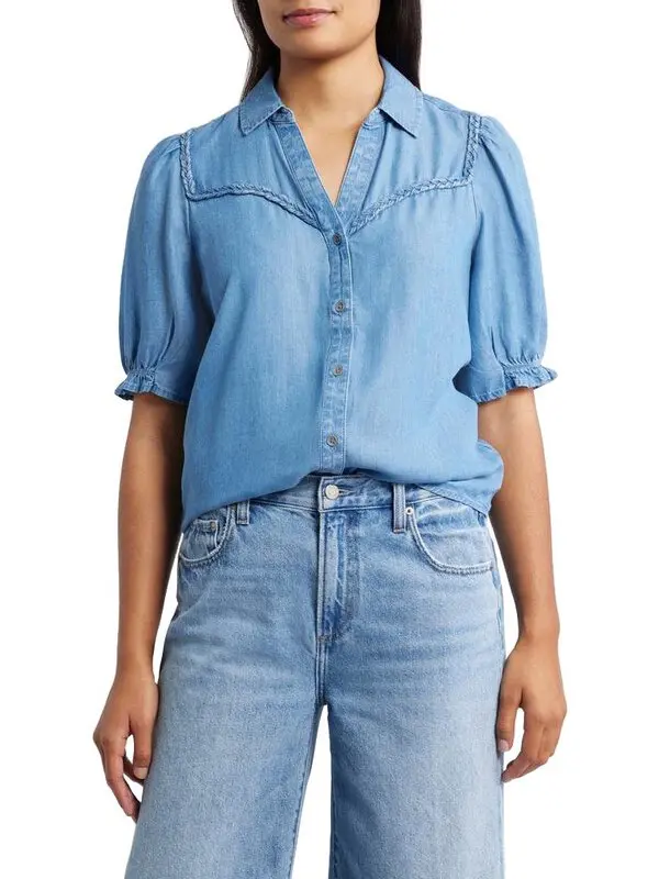 BEACHLUNCHLOUNGE Indira Denim Button-up Shirt - Medium Wash