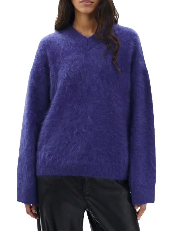 Rag & Bone Jada Brushed Cashmere Sweater - Dark Blue