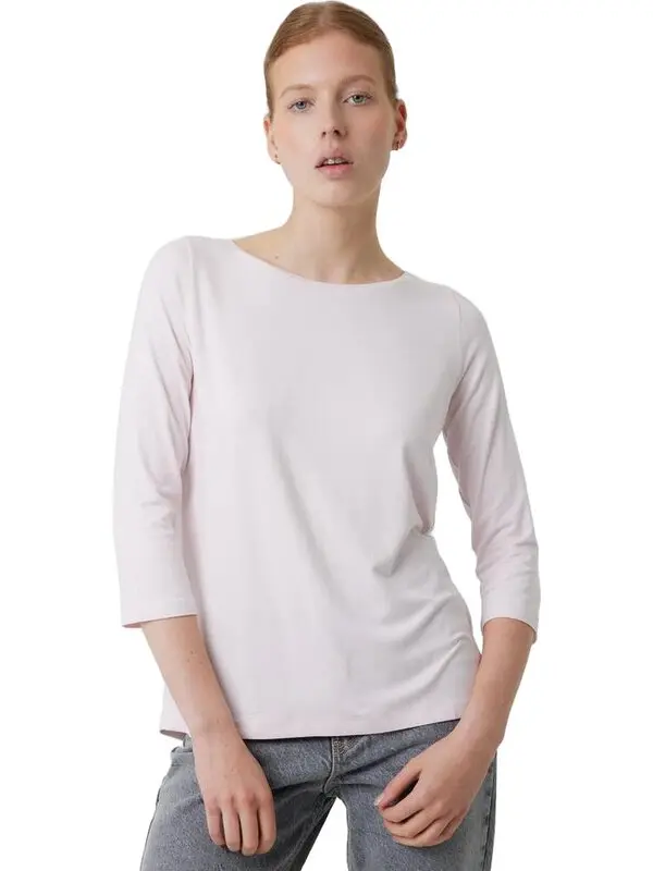 Majestic Filatures 3/4 Sleeve Crewneck Top - Petale