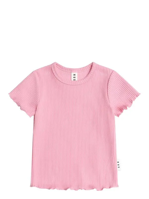 HUXBABY Ribbed Short-sleeve T-shirt - Strawberry