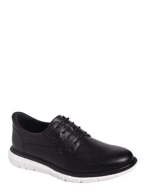 MARC JOSEPH NEW YORK Leather Plain Toe Oxford With Hands-free Technology - Black Grainy Leather