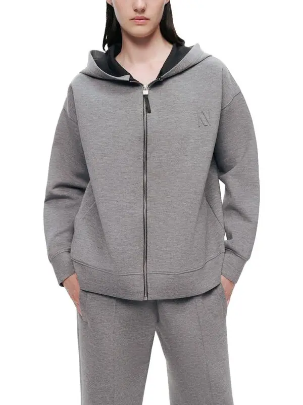 NOCTURNE Relaxed Zip-up Hoodie - Grey