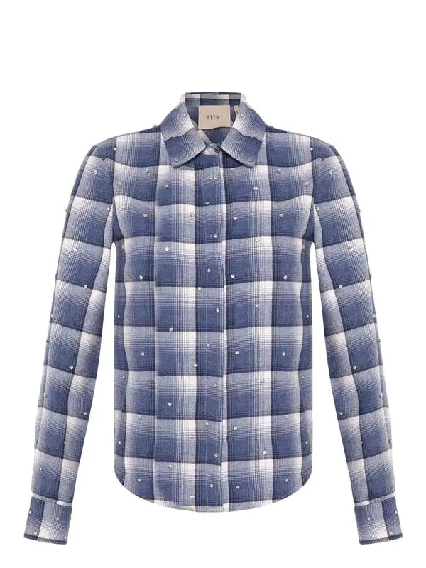 THEO THE LABEL Europa Plaid Flannel Shirt - Future Dusk