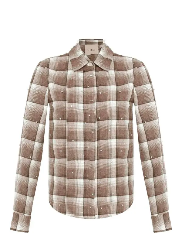 THEO THE LABEL Europa Plaid Flannel Shirt - Wheat