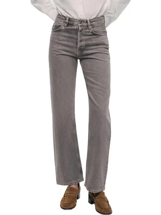 NOCTURNE Washed Straight-leg Jeans - Grey
