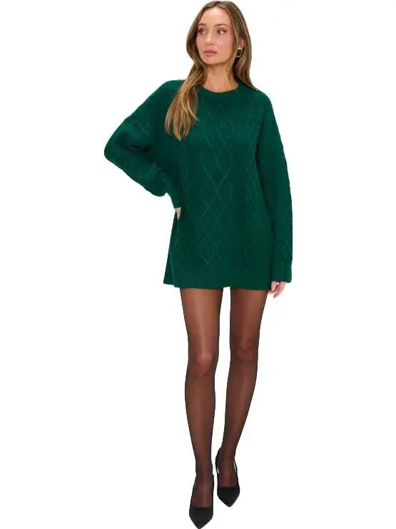 Show Me Your Mumu Canyon Tunic Sweater - Emerald Cable Knit