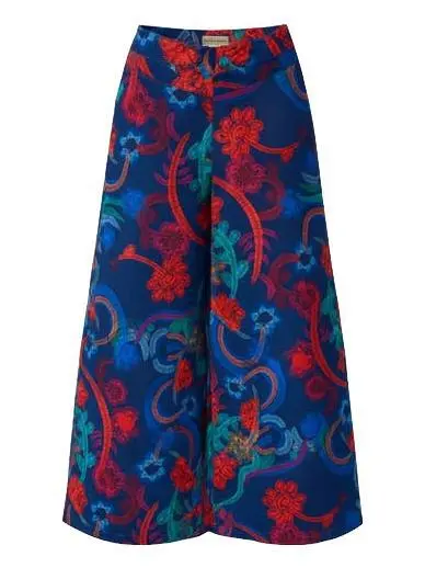 FLORENCIA DAVALOS Coco Pant - Blue Embroidery Vine