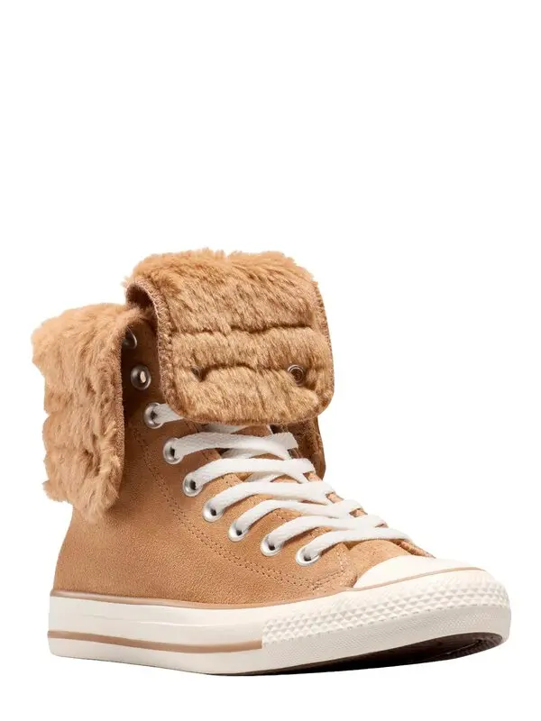 CONVERSE Chuck Taylor All Star Faux Fur Foldover High-top Sneakers - Incensed/incensed/egret