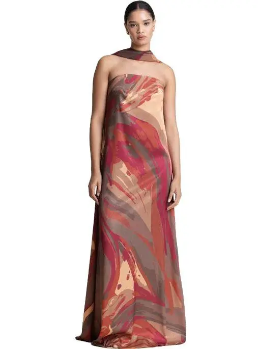 DIARRABLU Tukki Strapless Maxi Dress - Aura Red