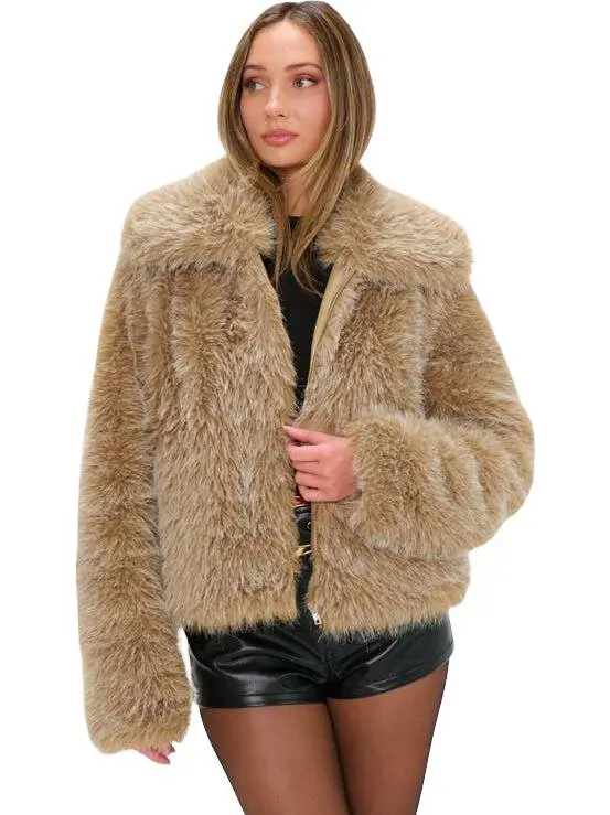 Show Me Your Mumu Park City Faux Fur Jacket - Cedar Brown Faux Fur