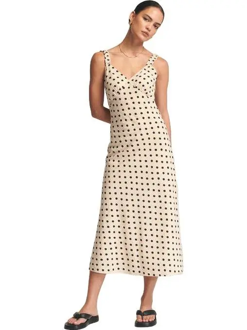 ST MRLO Tide Midi Dress - Cream Based Spot
