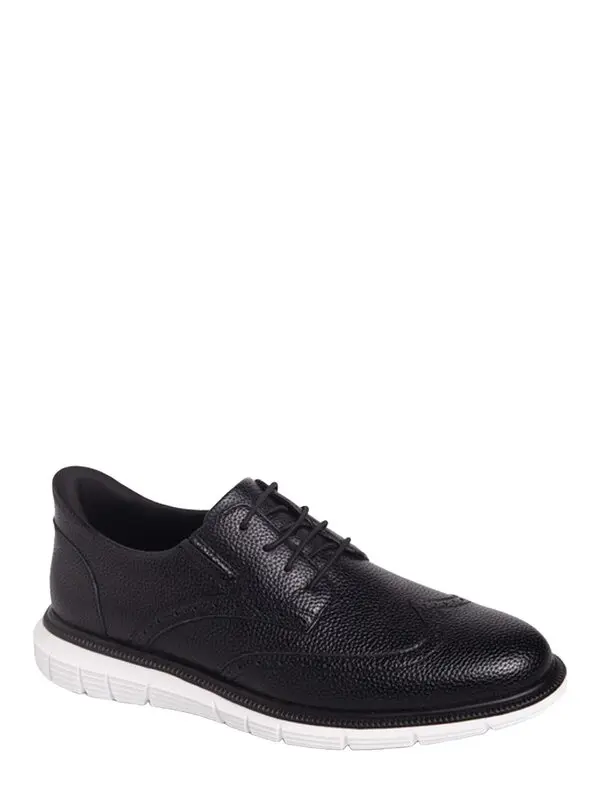 MARC JOSEPH NEW YORK Hill Street Leather Wingtip Oxfords - Black Grainy Leather