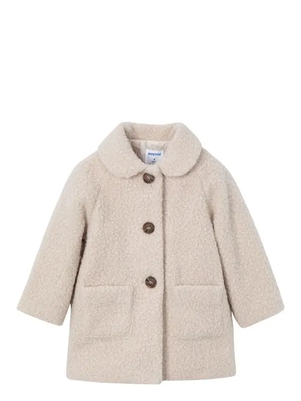 MAYORAL Textured Coat With Patch Pockets - Beige