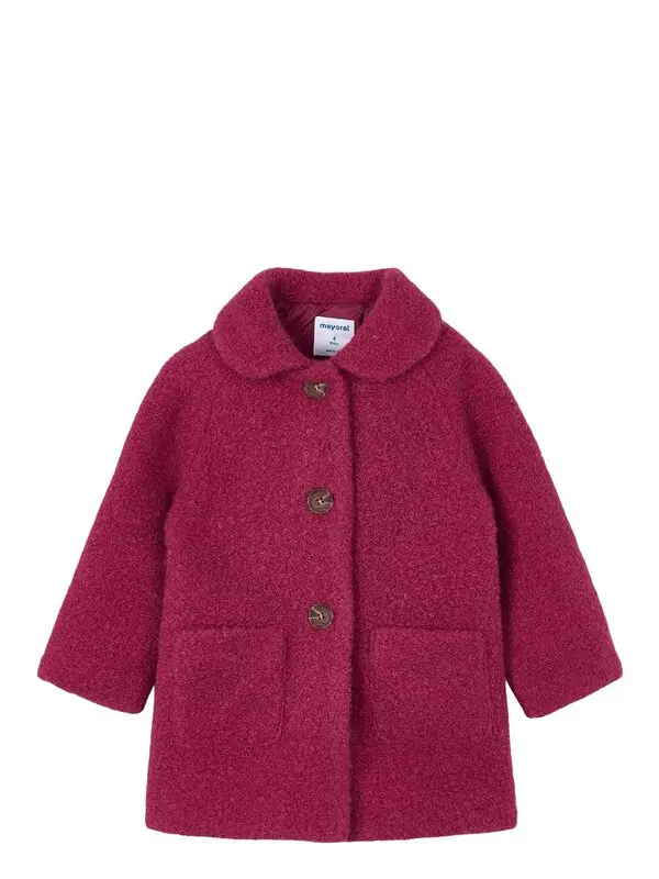 MAYORAL Textured Coat With Patch Pockets - Cherry