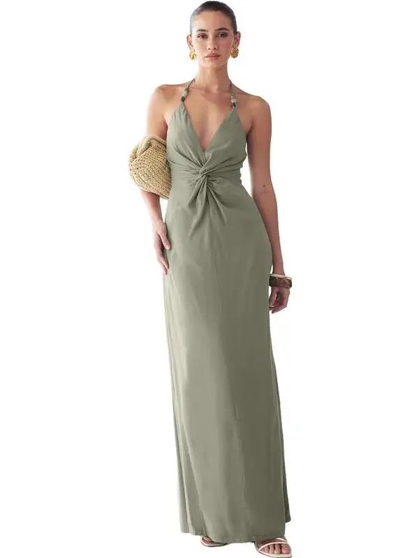 ST MRLO Alaia Maxi Dress - Bay Leaf