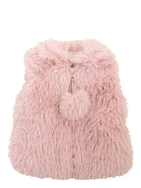 WIDGEON Faux Fur Vest - Berry Rain Shag