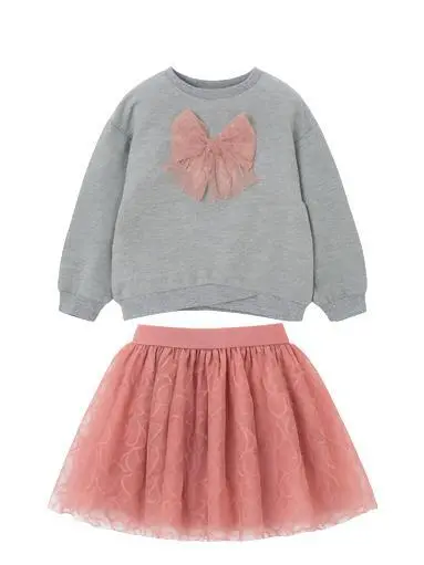MAYORAL Sweatshirt And Tulle Skirt Set - Grey